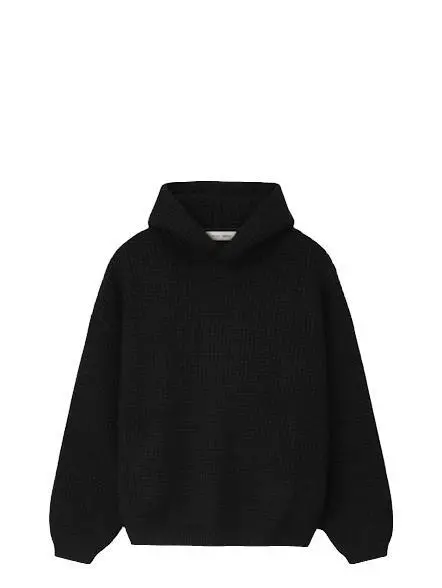 Fear Of God Essentials Heavy Waffle 90's Hoodie - Vintage Black