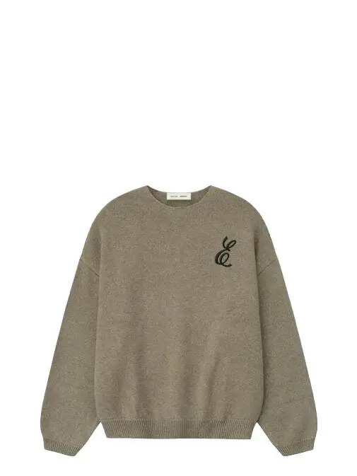 Fear Of God Essentials Embroidered Waffle Crewneck - Homestead Heather