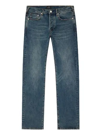 Paul Smith Standard-fit 'crosshatch Stretch' Rinse Jeans - Blue