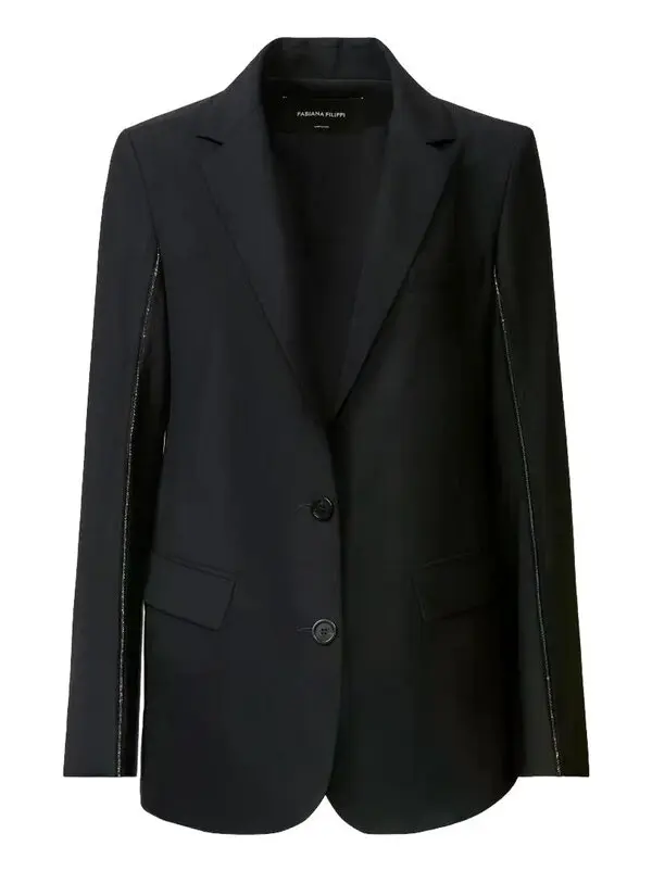 Fabiana Filippi Notched Lapels Button Blazer - Blue