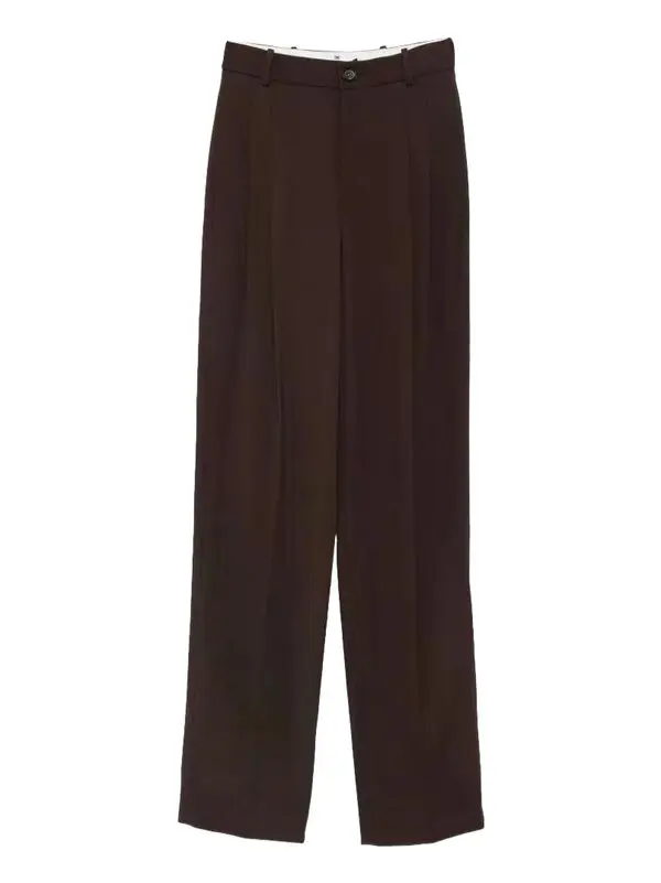 Elisabetta Franchi Pleated Gabardine Trousers - Brown