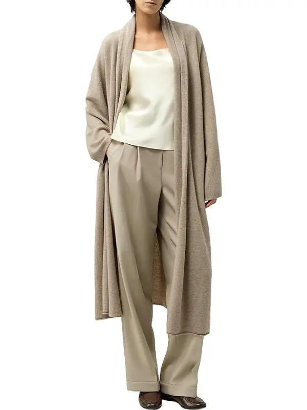 Lilysilk Calf-length Cashmere Cardigan - Gravel