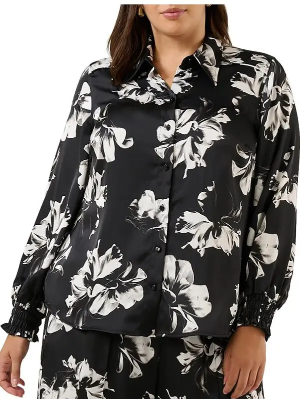 ESTELLE Gilda Floral Print Shirt - Black/milk