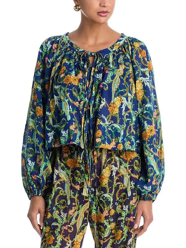 CONIGLIO PALM BEACH Oleander Blouse - Royal Birds Navy