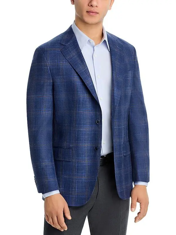 Peter Millar Plaid Soft Jacket - Blue/ Brown