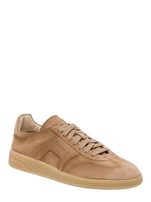 Santoni Leather And Suede Sneakers - Rust/copper