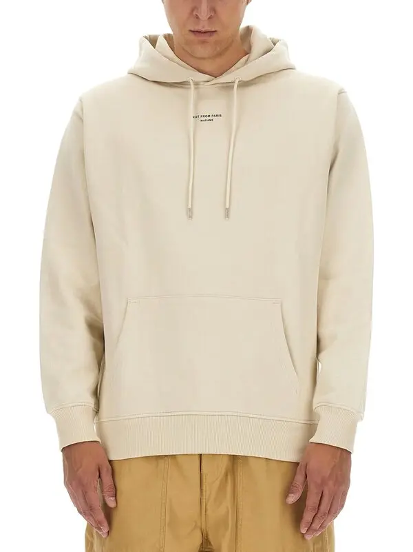 Drole De Monsieur Hooded Sweatshirt - Beige