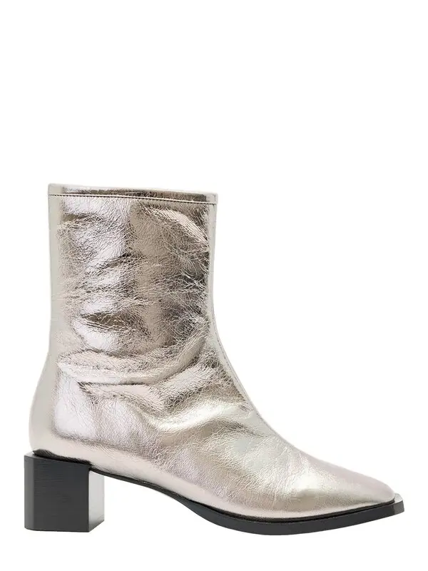 ALLSAINTS Avril Metallic Leather Boots - Grey