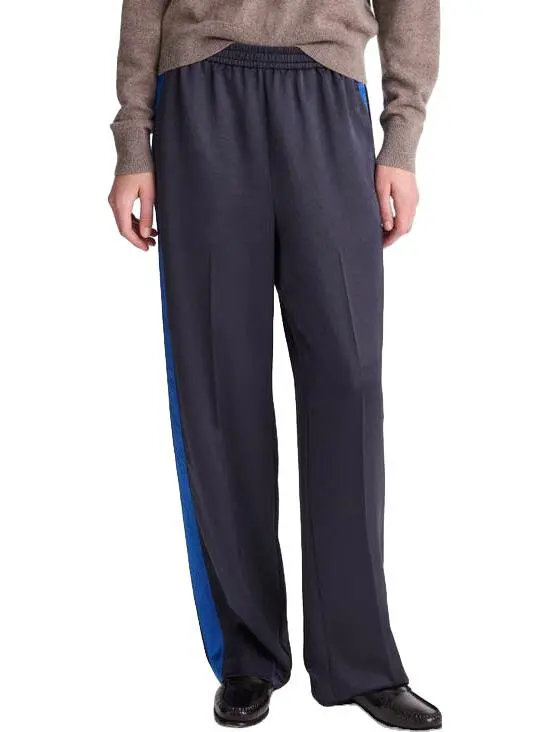 Madewell Satin Track Pant - Classic Navy
