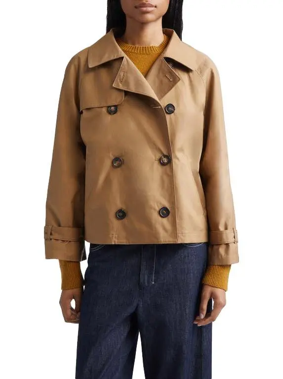 Max Mara Tesora Water Repellent Short Trench Coat - Brown