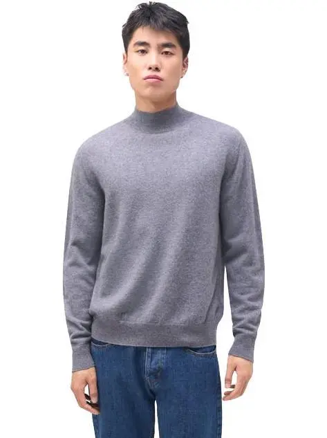 Gobi Cashmere Mock Neck Cashmere Sweater - Dim Gray
