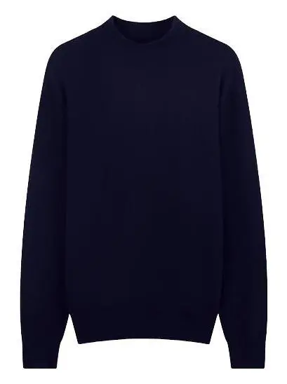 Gobi Cashmere Timeless Mock Neck Sweater - Navy Blazer