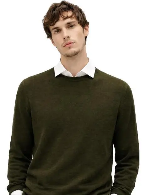 Gobi Cashmere Crewneck Cashmere Sweater - Avocado