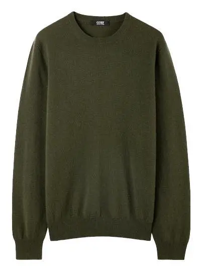 Gobi Cashmere Timeless Crewneck Cashmere Sweater - Avocado