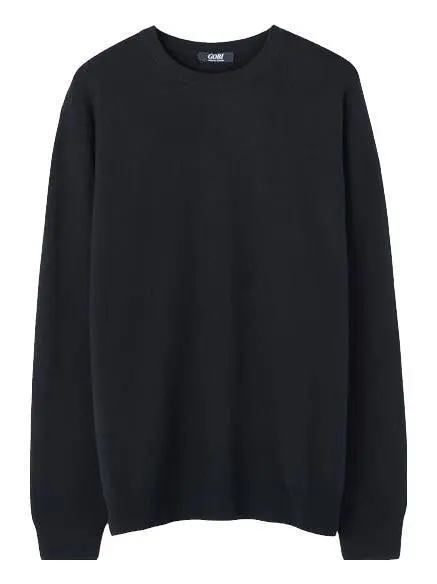 Gobi Cashmere Timeless Crewneck Cashmere Sweater - Black
