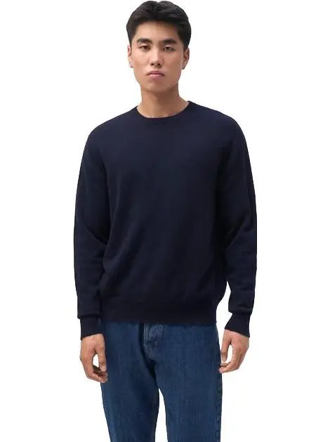 Gobi Cashmere Crewneck Cashmere Sweater - Navy Blazer