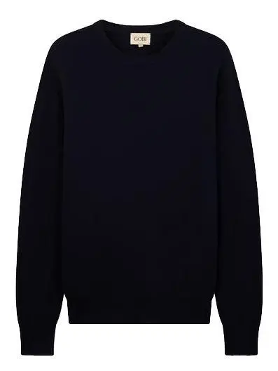 Gobi Cashmere Timeless Crewneck Cashmere Sweater - Navy Blazer