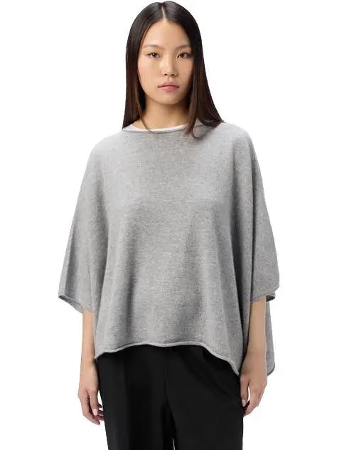Gobi Cashmere Boat Neck Cashmere Poncho - High Rise