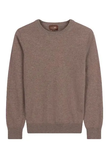 Gobi Cashmere Timeless Crewneck Sweater - Taupe