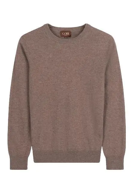 Gobi Cashmere Timeless Crewneck Sweater - Taupe