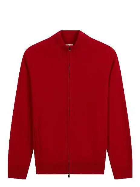 Gobi Cashmere Timeless Cashmere Full-zip Cardigan - Chili Pepper