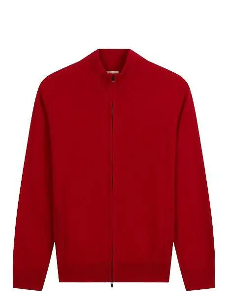 Gobi Cashmere Timeless Zip-up Cardigan - Chili Pepper