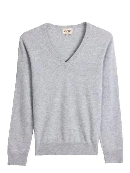 Gobi Cashmere Timeless V-neck Sweater - High Rise