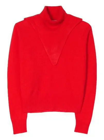 Gobi Cashmere Dual-collar Convertible Cashmere Sweater - Fiery Red
