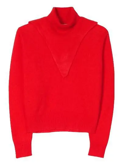 Gobi Cashmere Dual-collar Convertible Cashmere Sweater - Fiery Red