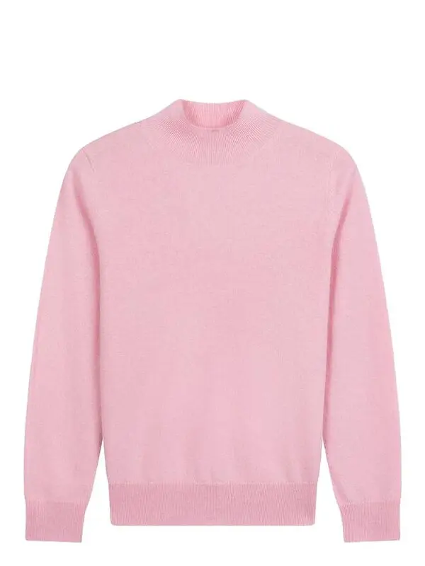 Gobi Cashmere Timeless Cashmere Mock Neck Sweater - Almond Blossom