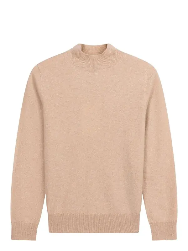 Gobi Cashmere Timeless Mock Neck Sweater - Beige