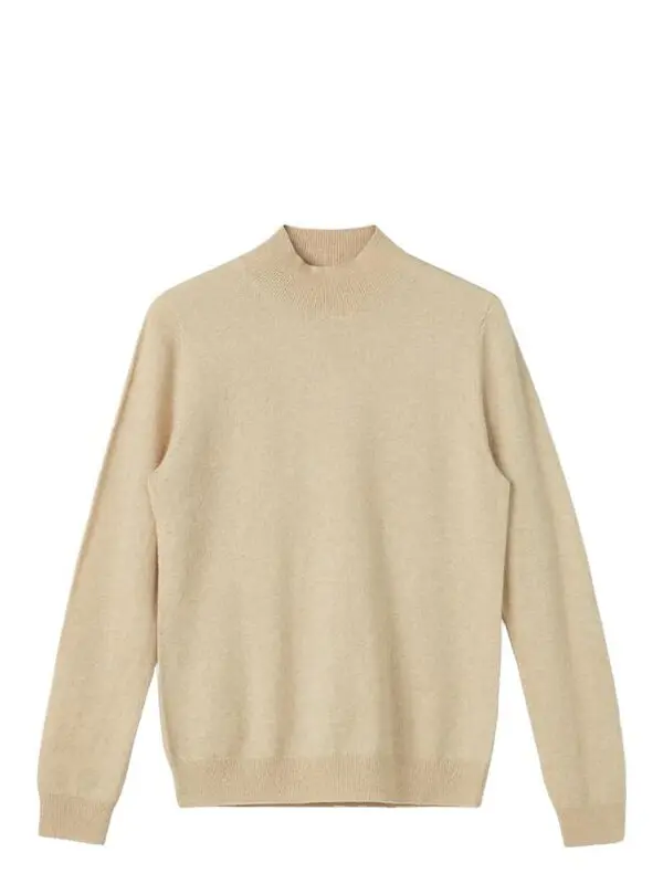 Gobi Cashmere Timeless Mock Neck Sweater - Beige