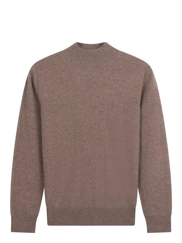 Gobi Cashmere Timeless Mock Neck Sweater - Taupe