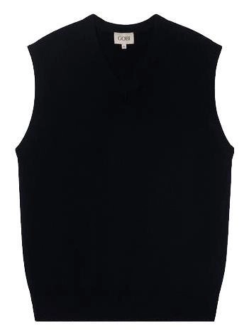 Gobi Cashmere Cashmere V-neck Vest - Black
