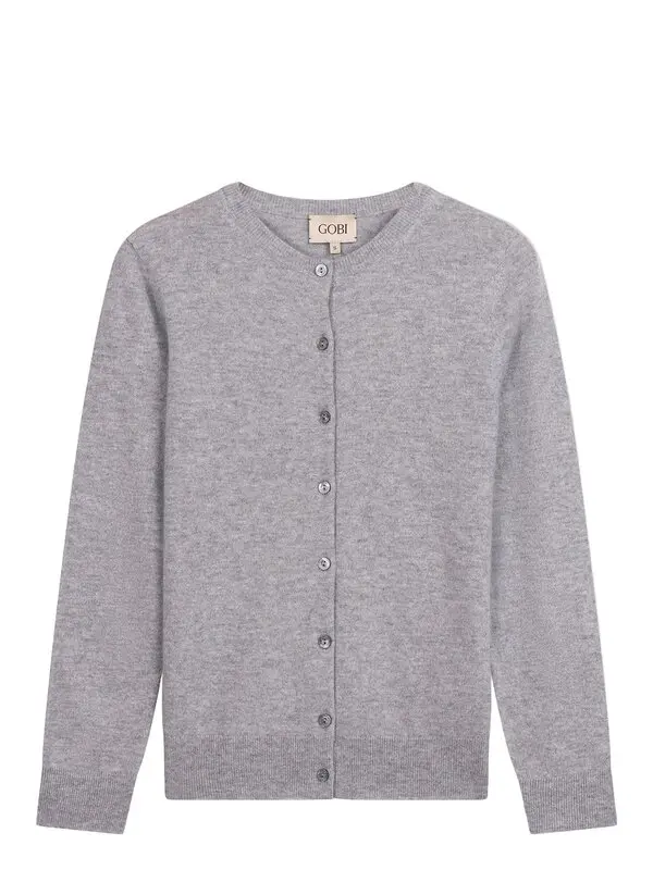 Gobi Cashmere Cashmere Crewneck Cardigan - High Rise