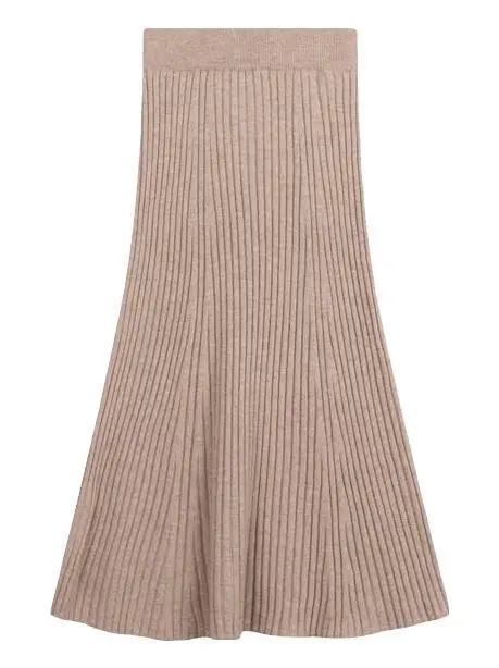 Gobi Cashmere Cashmere Knit Calf-length Skirt - Warm Grey