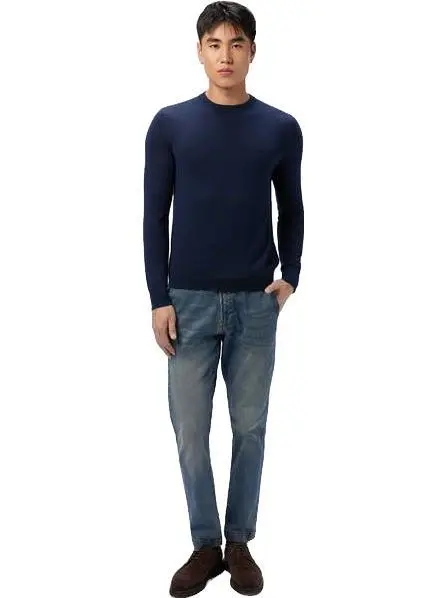 Gobi Cashmere Cashmere Silk C-neck Sweater - Mood Indigo