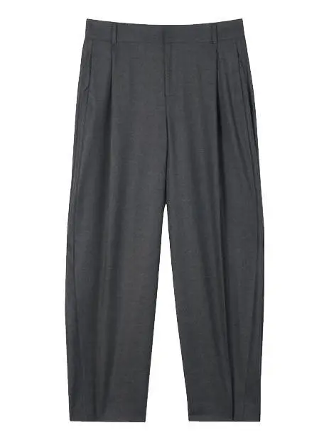 Gobi Cashmere Barrel-leg Cashmere Pants - Charcoal