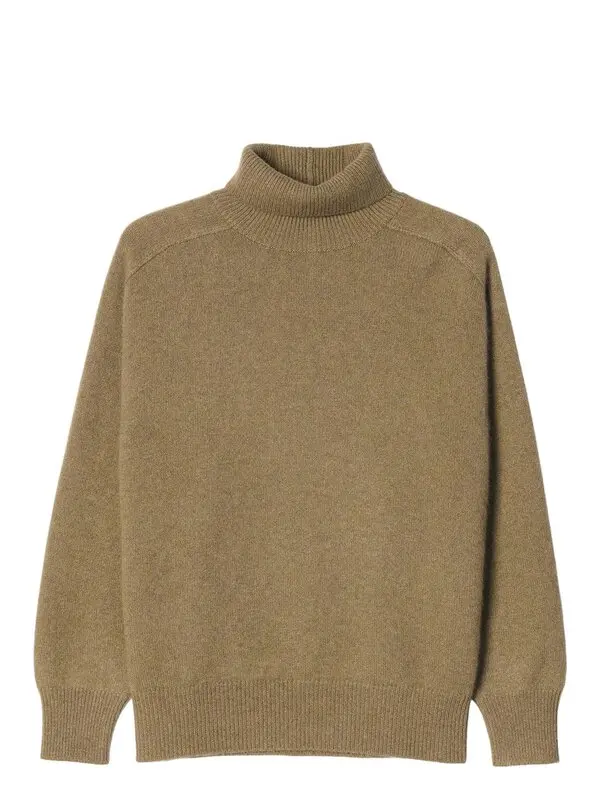 Gobi Cashmere High-neck Ribbed Cashmere Sweater - Aloe