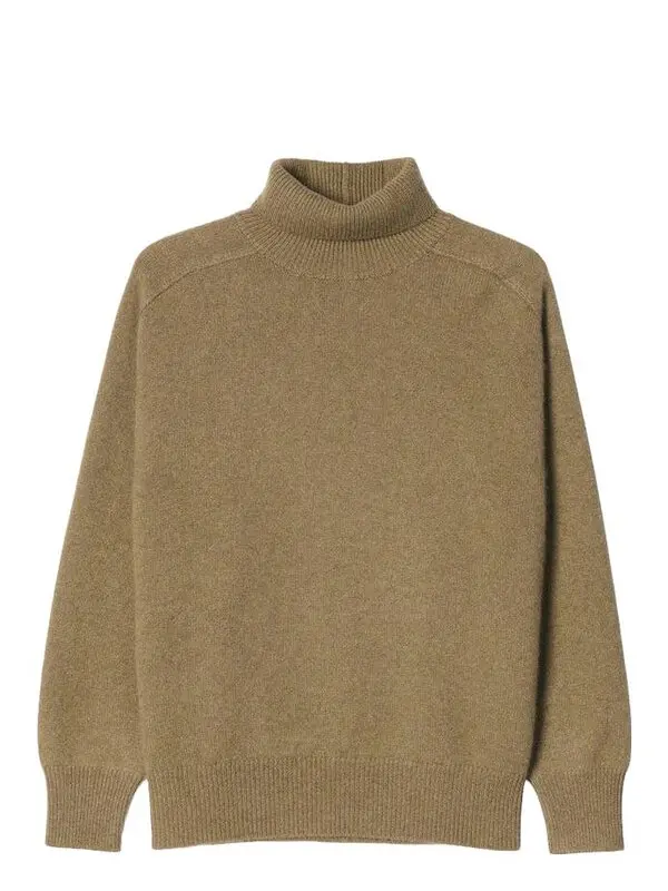 Gobi Cashmere High-neck Ribbed Cashmere Sweater - Aloe
