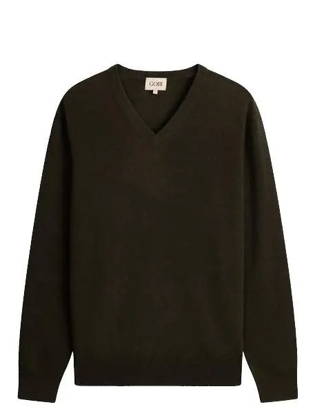 Gobi Cashmere V-neck Cashmere Sweater - Avocado