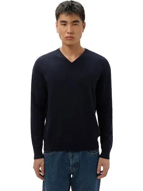 Gobi Cashmere V-neck Cashmere Sweater - Navy Blazer