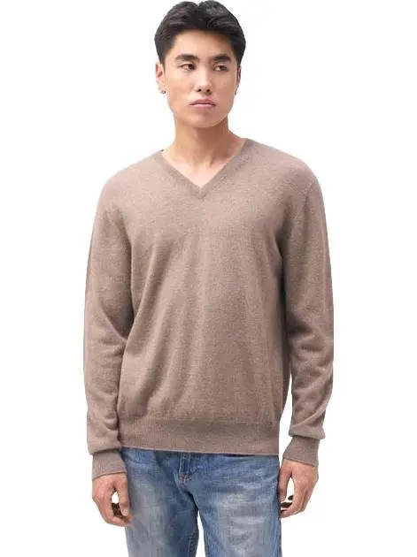 Gobi Cashmere V-neck Cashmere Sweater - Taupe