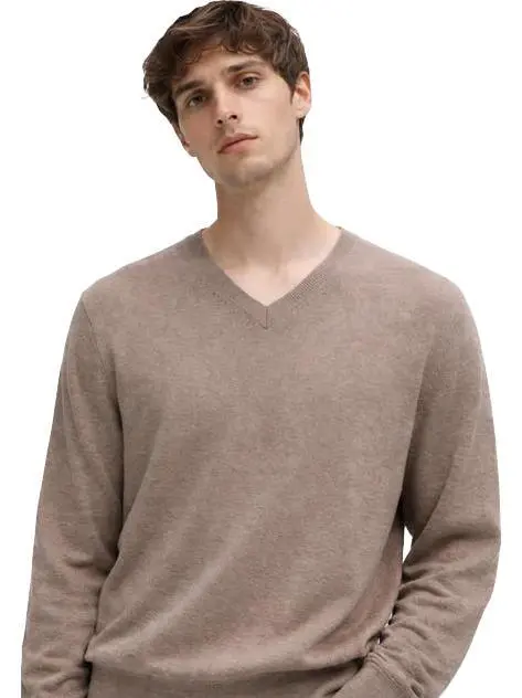 Gobi Cashmere V-neck Cashmere Sweater - Taupe