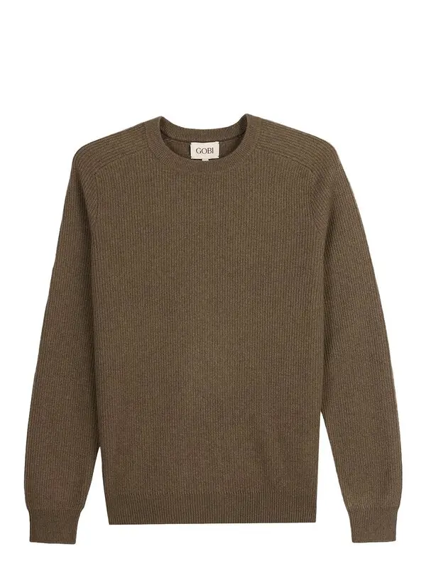 Gobi Cashmere Ribbed Crew Neck Sweater - Cub