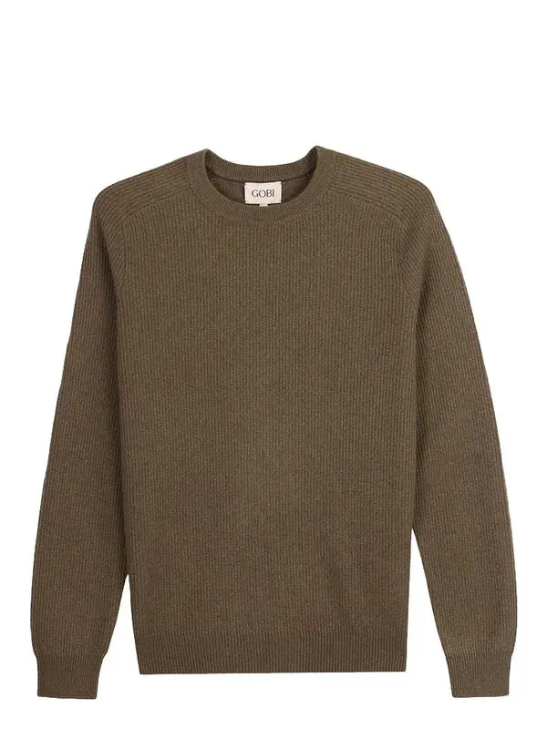 Gobi Cashmere Ribbed Crew Neck Sweater - Cub