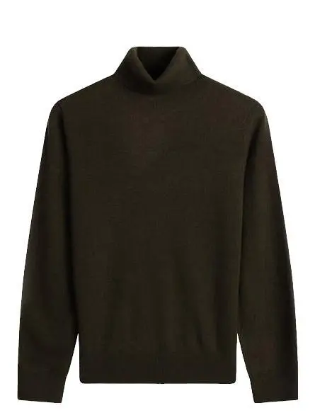Gobi Cashmere Timeless Cashmere Turtleneck Sweater - Avocado