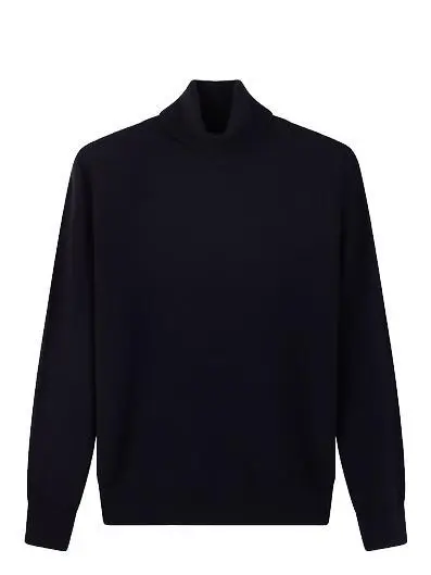 Gobi Cashmere Timeless Cashmere Turtleneck Sweater - Navy Blazer