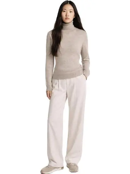 Gobi Cashmere Timeless Cashmere Turtleneck Sweater - Taupe