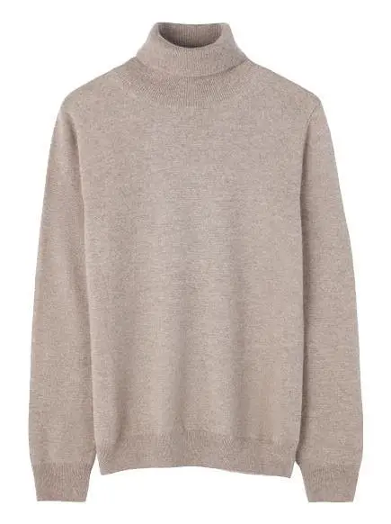 Gobi Cashmere Timeless Cashmere Turtleneck Sweater - Taupe